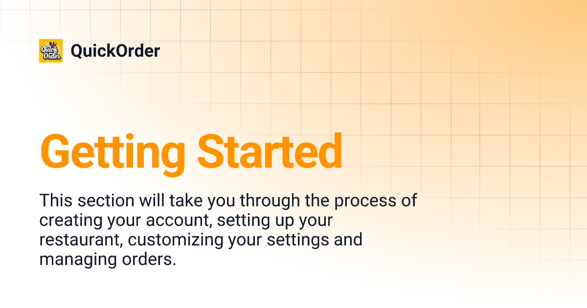 Getting Started | QuickOrder