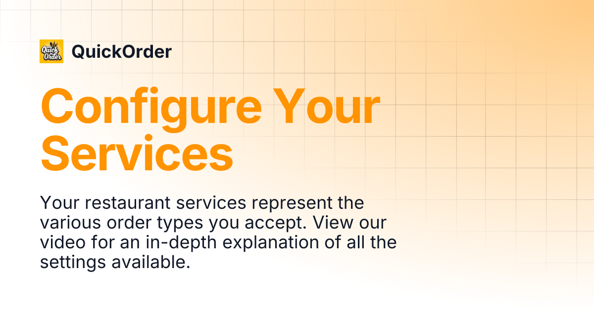 Configure Your Services | QuickOrder