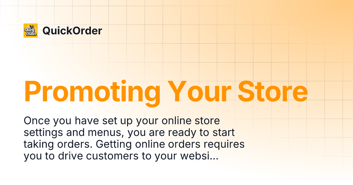 Promoting Your Store | QuickOrder